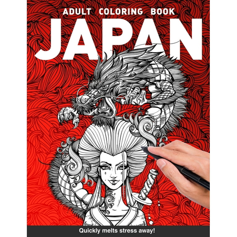 japanese dragon coloring book