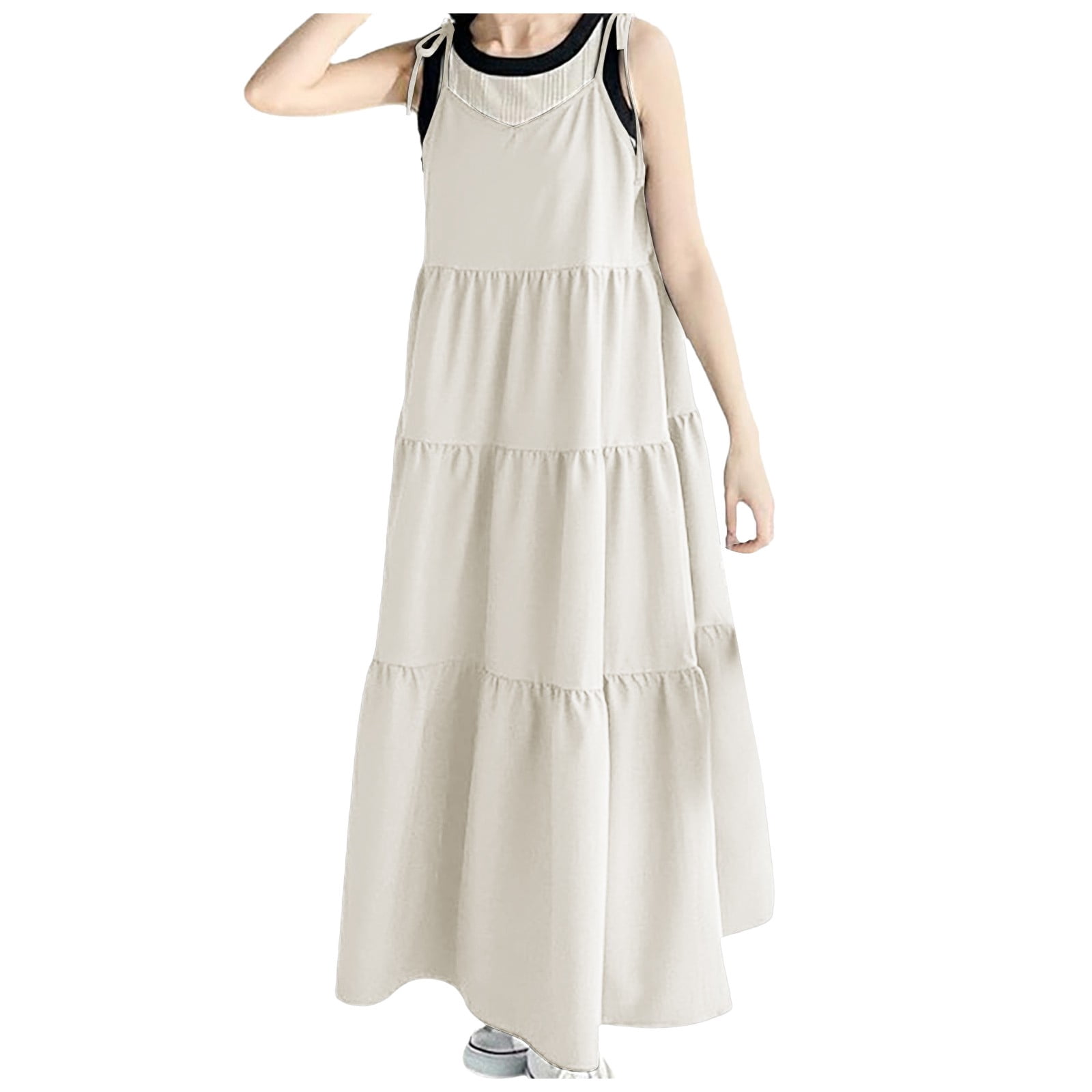 Japan And South 2024 New Summer New Sweet Layer Cake Sling Knee Dress ...