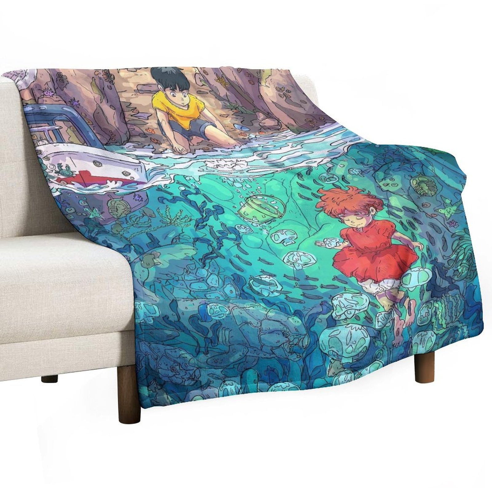 Japan Anime Blanket Plush Lightweight Soft Flannel Japanese Manga Throw ...