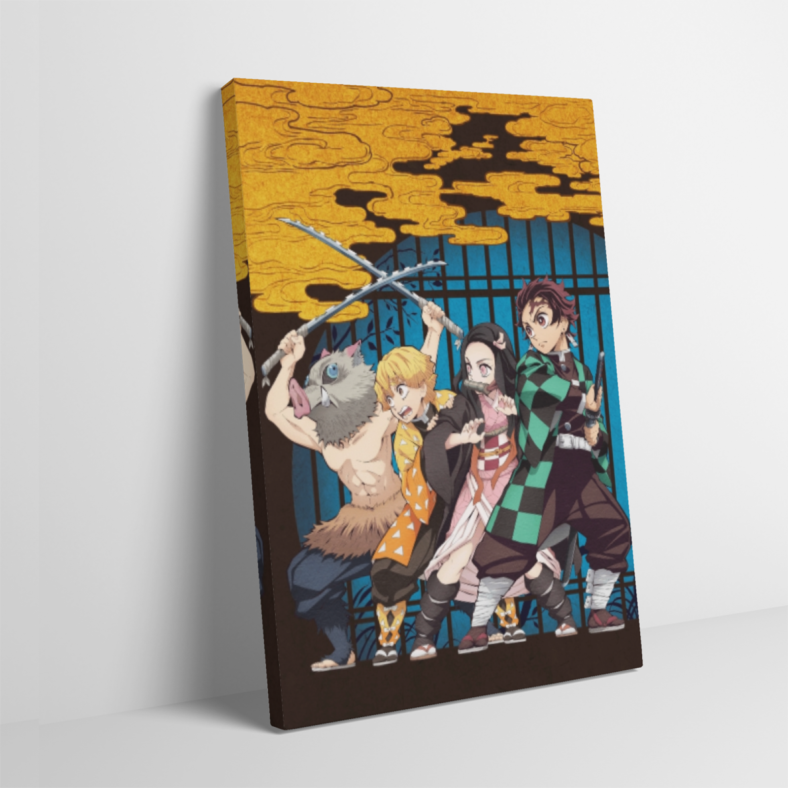 Japan Anime Canvas Inner Pine Wood Framed Wall Art,Demon Slayer Poster ...