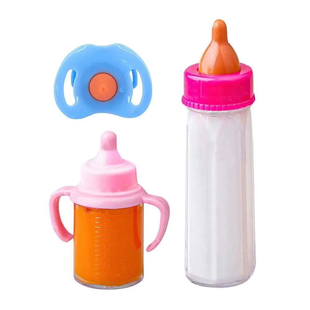 Doll Magic Milk Juice Bottles with Pacifier - Ideal for Newborn Dolls ...