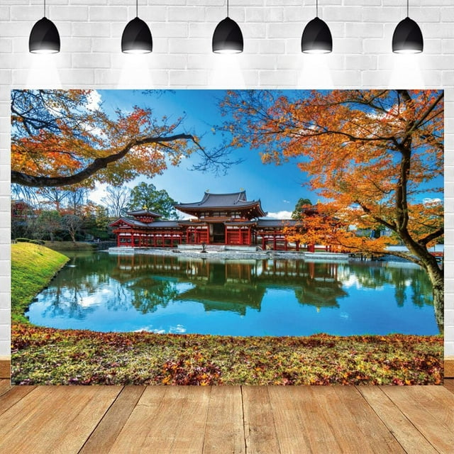 Japan Backdrop Japanese Cherry Blossoms Mount Fuji Landscape Living ...