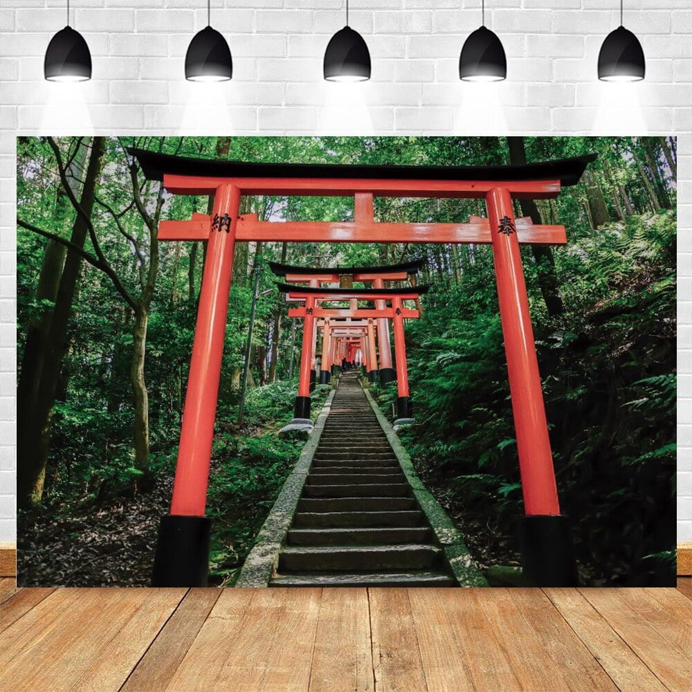 Japan Backdrop Japanese Cherry Blossoms Mount Fuji Landscape Living ...