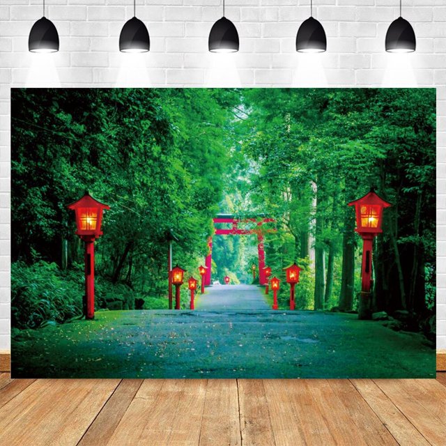 Japan Backdrop Japanese Cherry Blossoms Mount Fuji Landscape Living ...