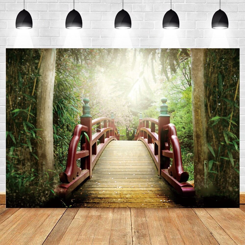 Japan Backdrop Japanese Cherry Blossoms Mount Fuji Landscape Living ...