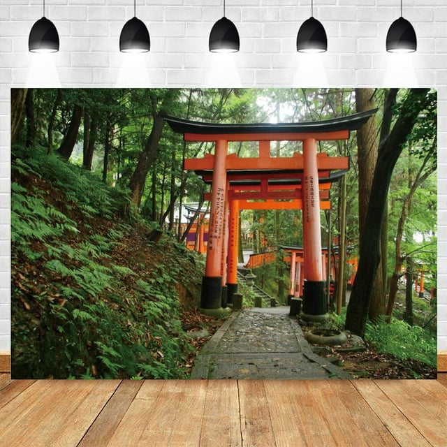 Japan Backdrop Japanese Cherry Blossoms Mount Fuji Landscape Living ...