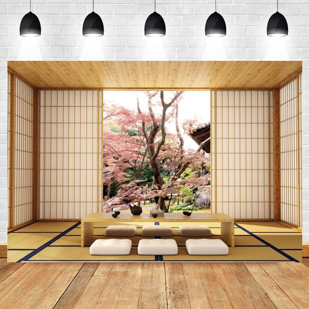 Japan Backdrop Japanese Cherry Blossoms Mount Fuji Landscape Living ...