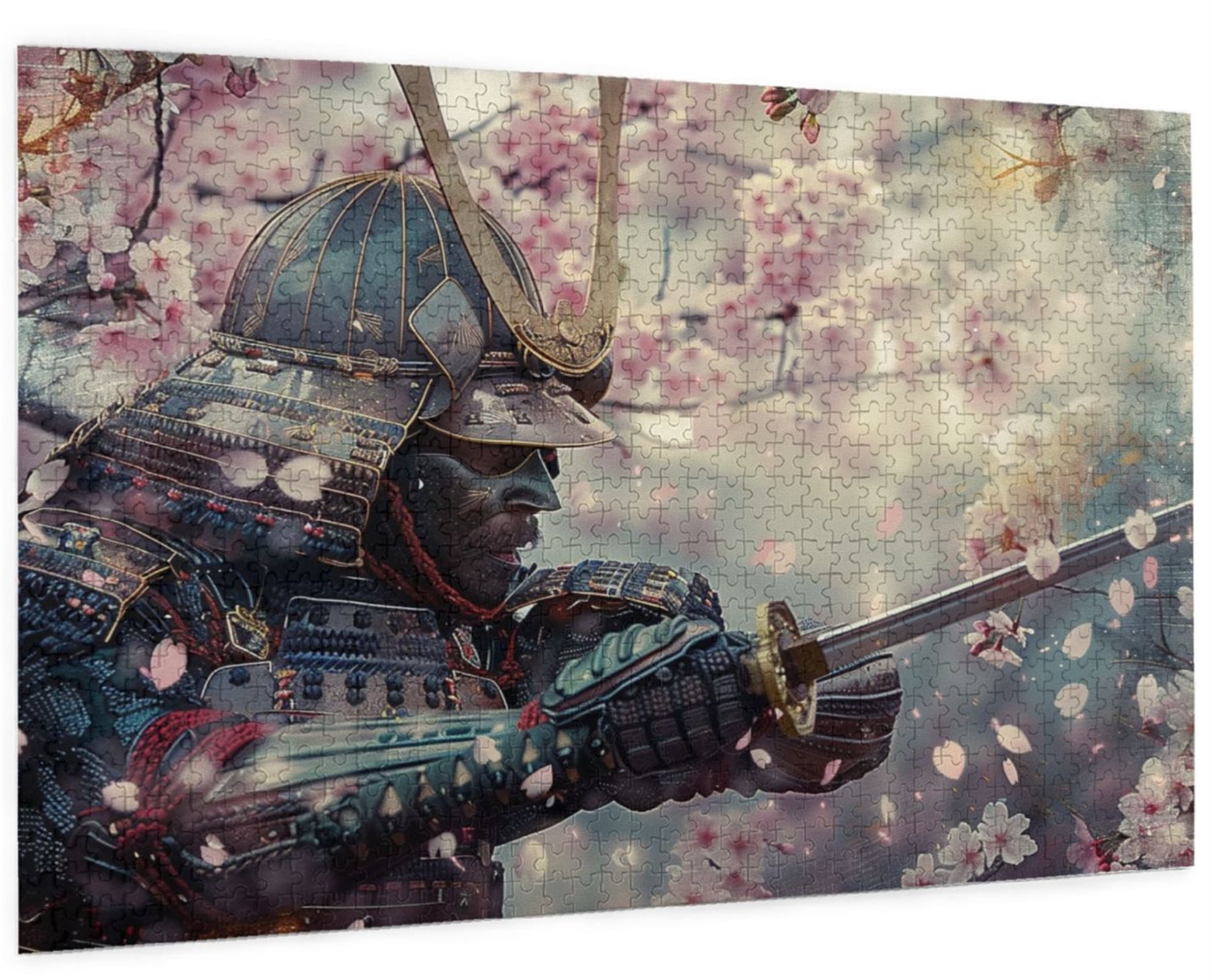 Japan Cherry Blossom and Samurai Jigsaw Puzzle 1000 Pieces for Adults ...
