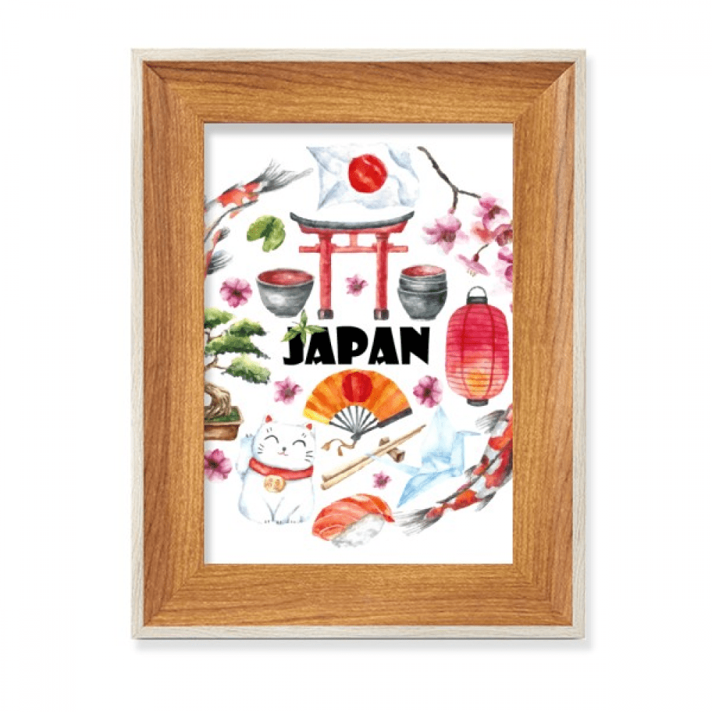 Japan Cute Japanese Style Watercolor Desktop Wooden Photo Frame Display ...
