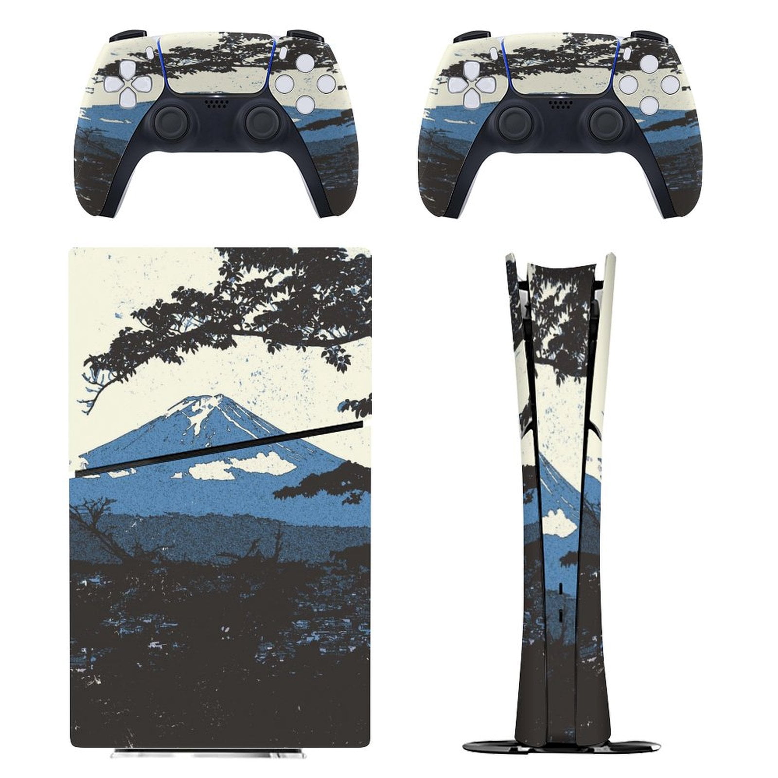 Japan Fuji Mountian T-shirt PS5/PS5 Slim Digital Disc Skin Sticker For ...