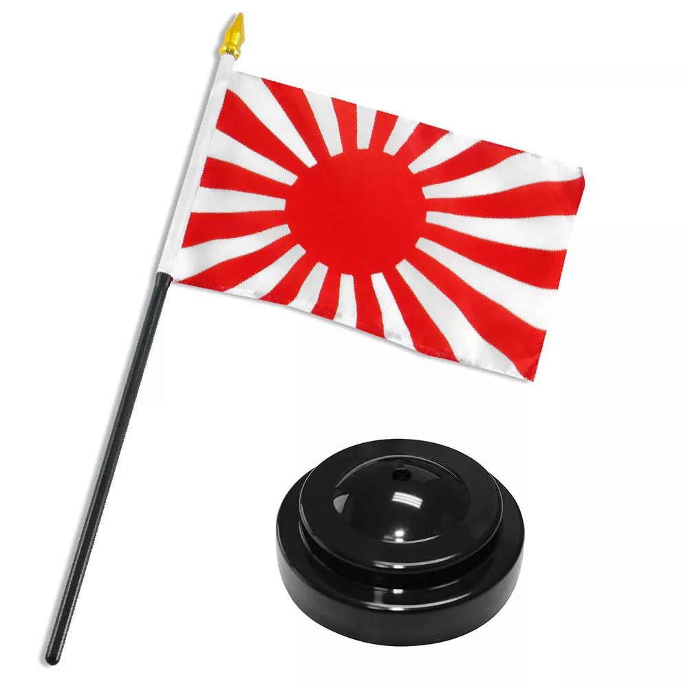 Japan Japanese Battle Rising Sun Flag 4"x6" Desk Set Table Stick Black ...