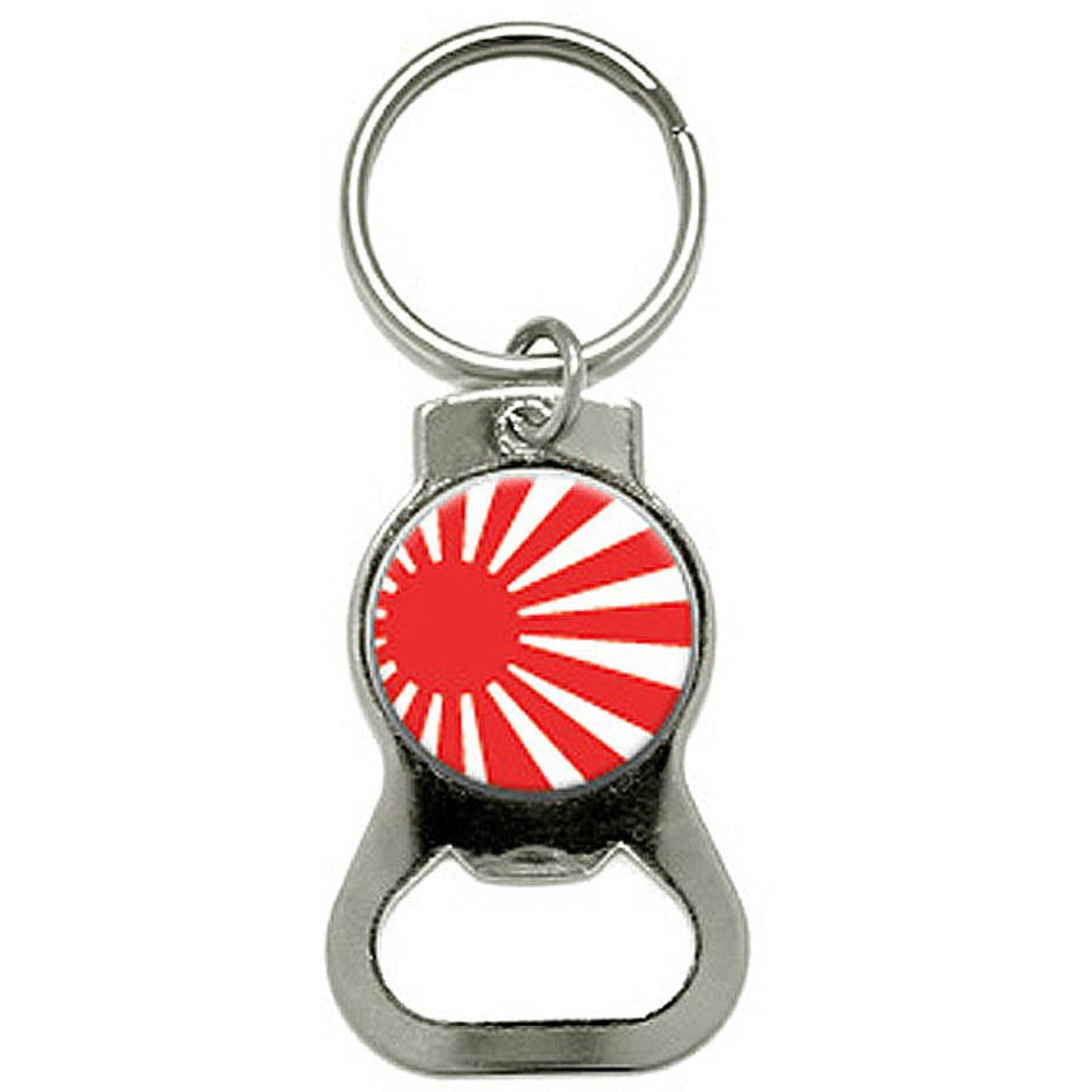 Japan Japanese Flag Rising Sun Bottle Cap Opener Keychain Ring ...