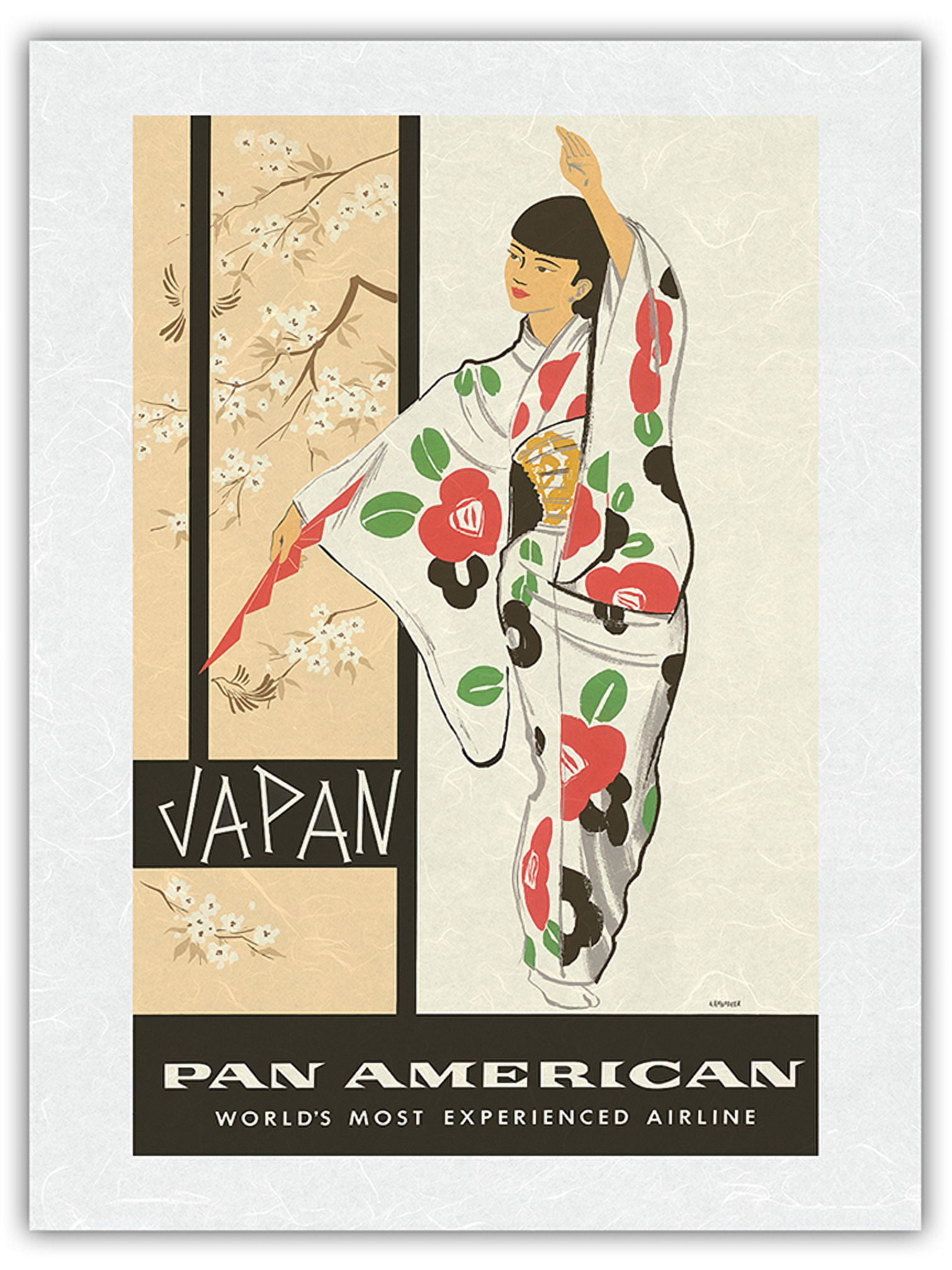 Japan - Japanese Geisha Dancer in Kimono - Pan American World Airways ...