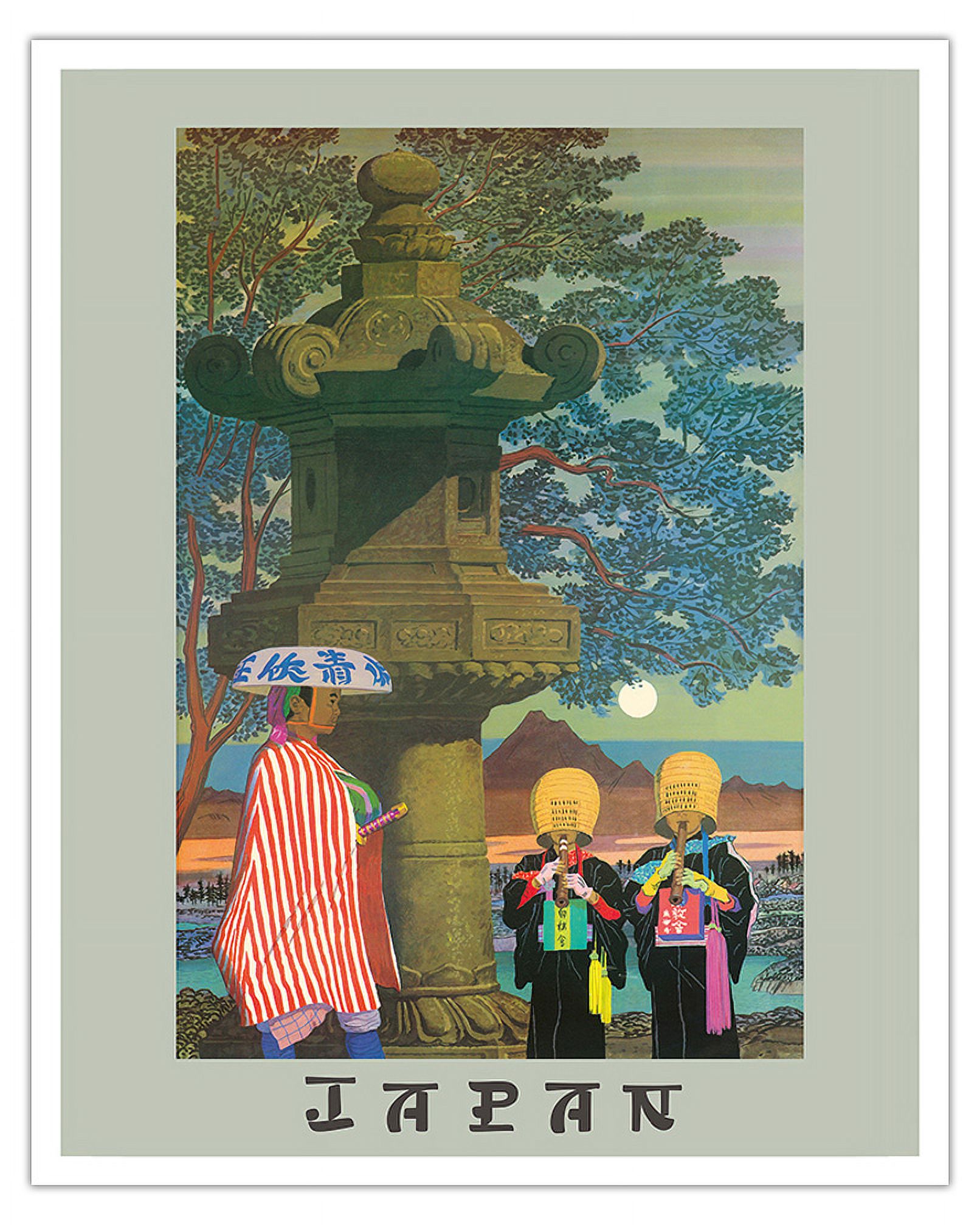 Japan - Komuso Zen Monks - Samurai Warrior - Vintage Travel Poster c ...