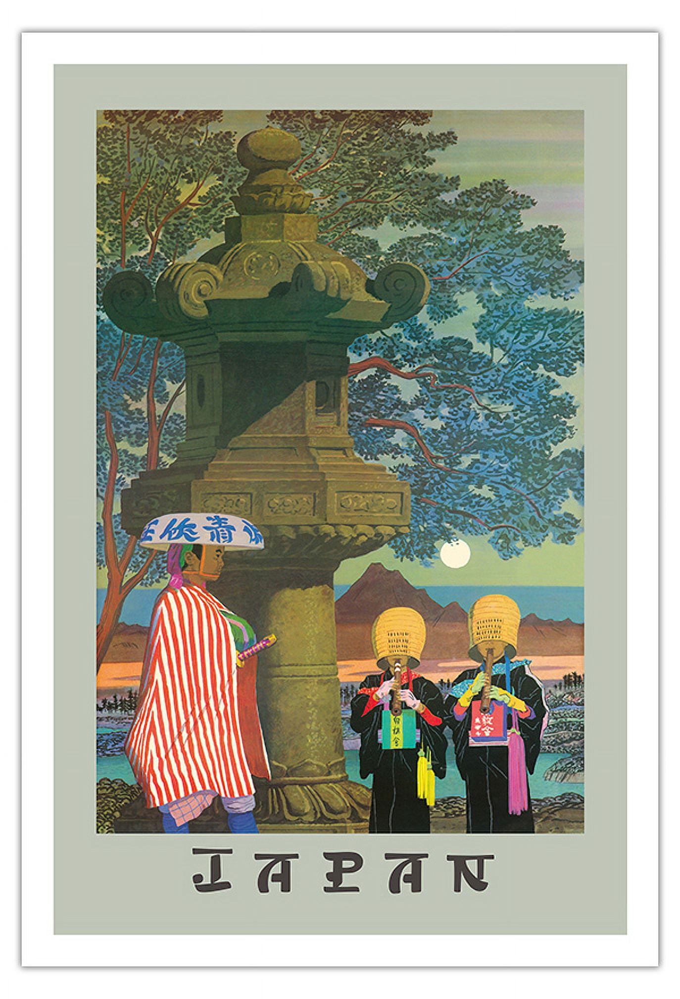 Japan - Komuso Zen Monks - Samurai Warrior - Vintage Travel Poster c ...