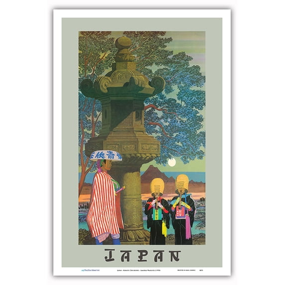 Japan - Komuso Zen Monks - Samurai Warrior - Vintage Travel Poster c ...