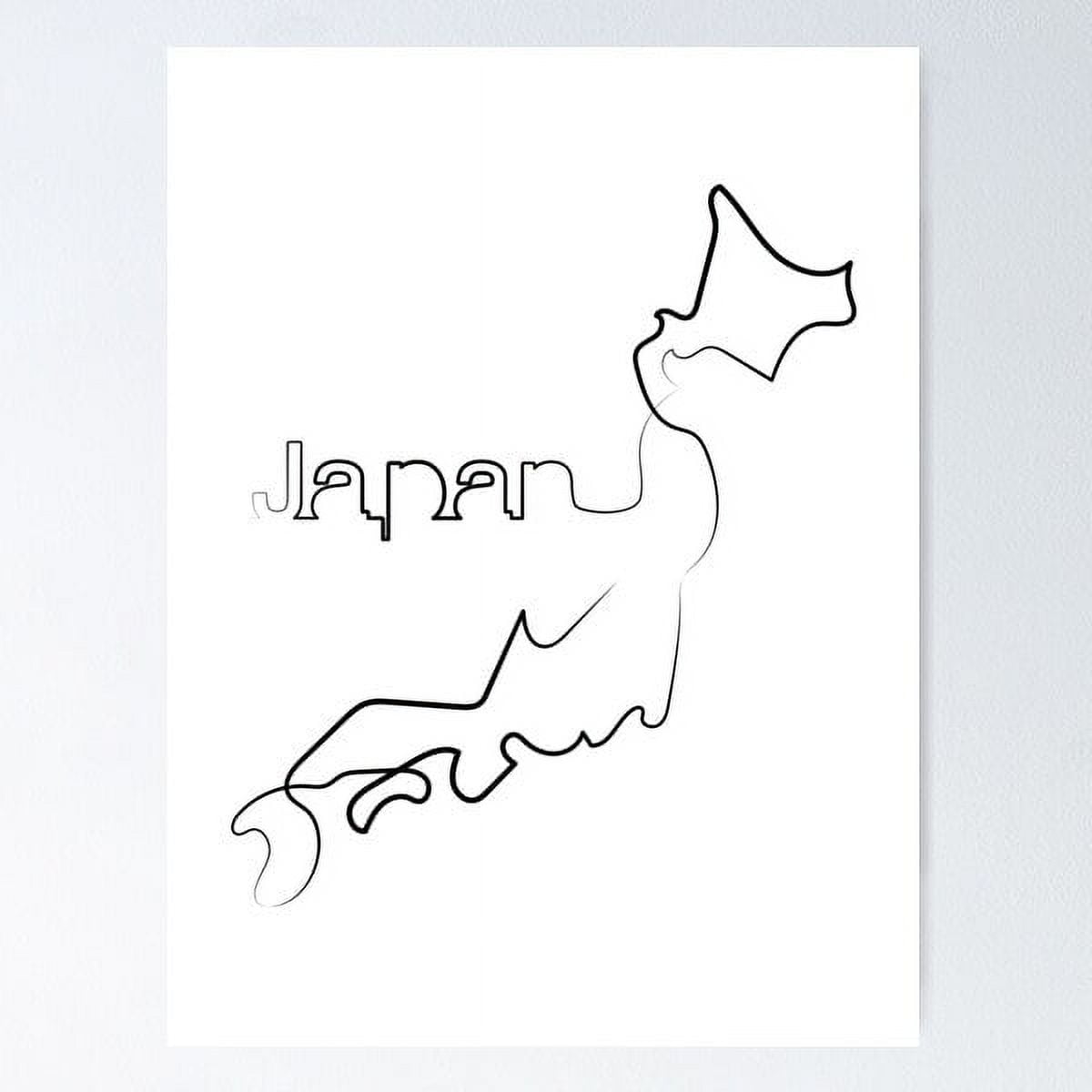 Japan Map | One Line Art | One Line Artist | Minimal Art | Map Of Japan ...