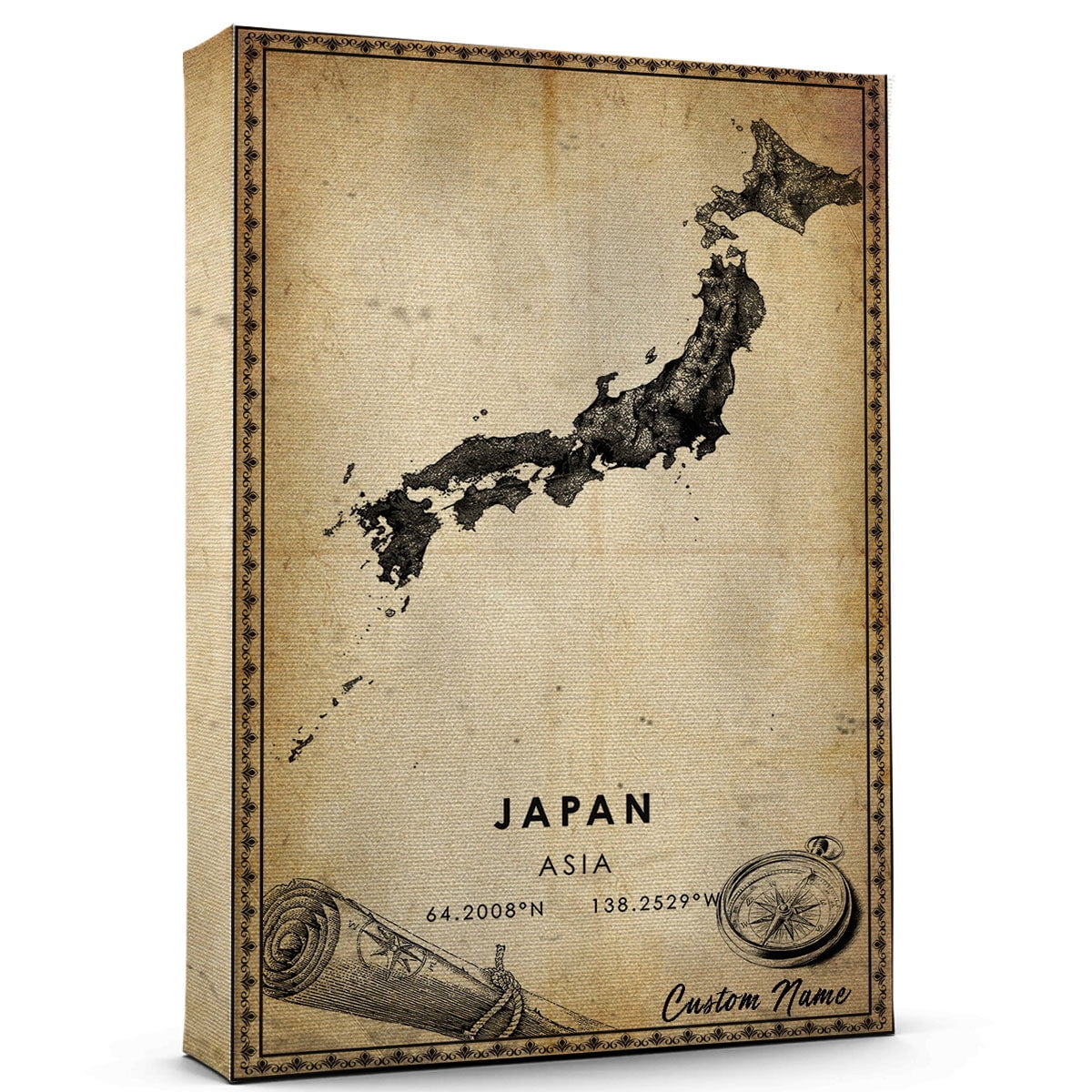 Japan Map Poster, Japan road Map Art Poster, Canvas, ,Modern Wall Art ...