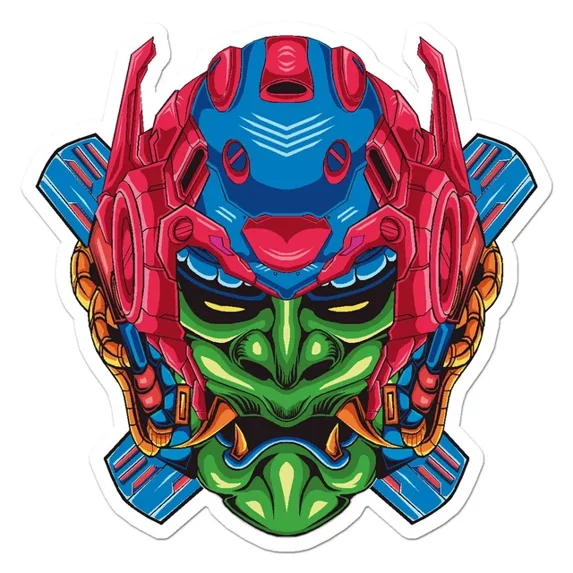 Japan Mech Demon Sticker Phone Decal Water Bottle Stickers Car Decals ...