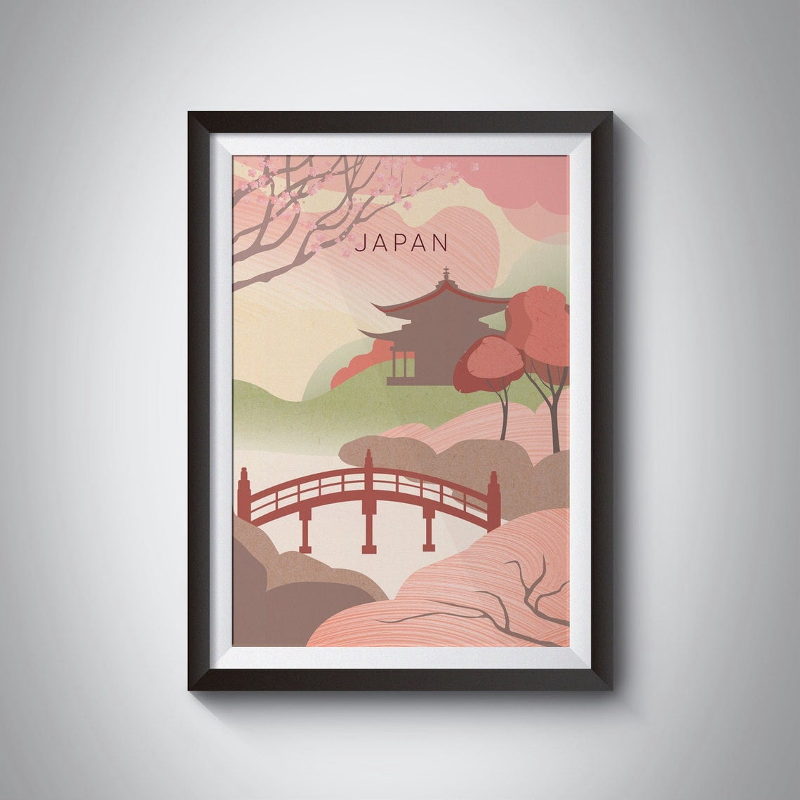 Japan Minimal Travel Poster, East Asia, Japanese Simple Print ...