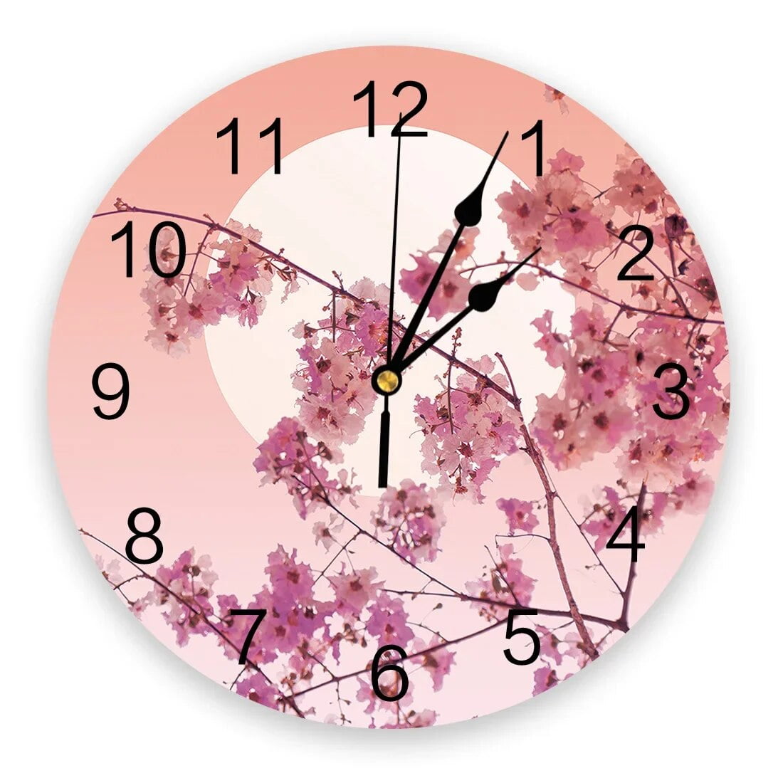 Japan Mount Fuji Cherry Blossom Clocks Silent Home Cafe Office Decor ...