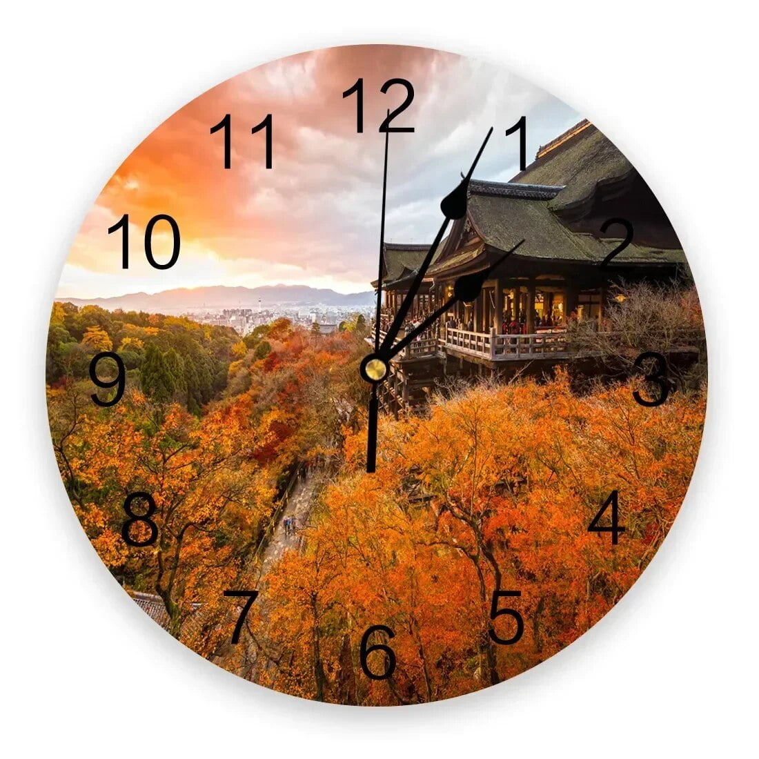 Japan Mount Fuji Cherry Blossom Wall Clocks Silent Home Cafe Office ...