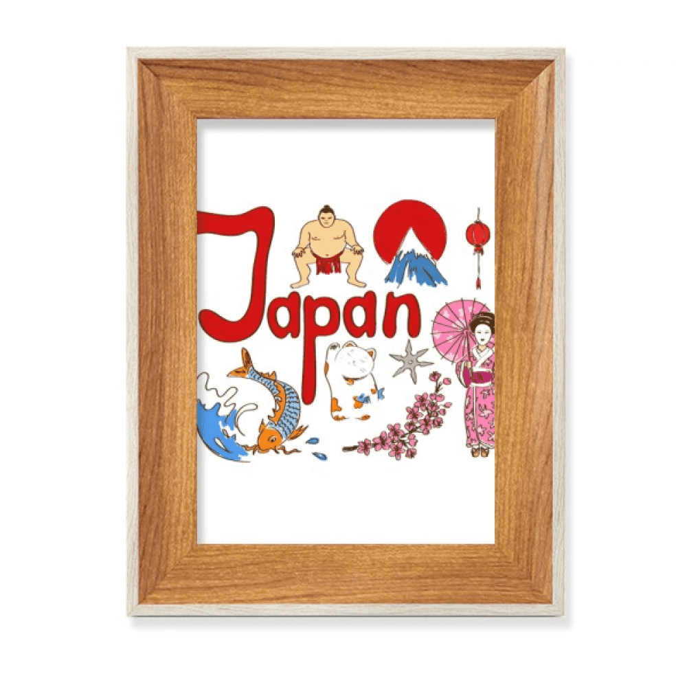 Japan National symbol Landmark Pattern Desktop Wooden Photo Frame ...