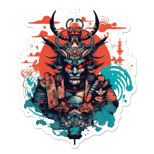 Japan Oni Demon Sticker Phone Decal Water Bottle Stickers Car Decals ...