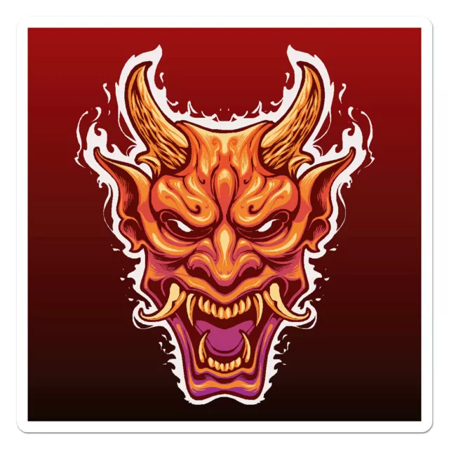 Japan Oni Mask Demon Sticker Phone Decal Water Bottle Stickers Car ...