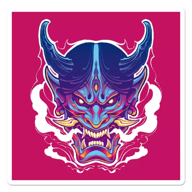 Japan Oni Mask Demon Sticker Phone Decal Water Bottle Stickers Car ...