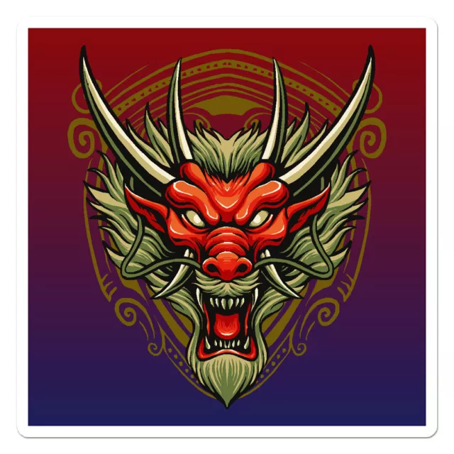 Japan Oni Mask Dragon Sticker Phone Decal Water Bottle Stickers Car ...