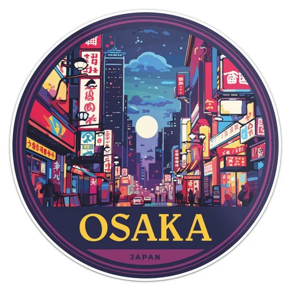 Japan Osaka City Sticker Phone Decal Water Bottle Stickers Car Decals ...
