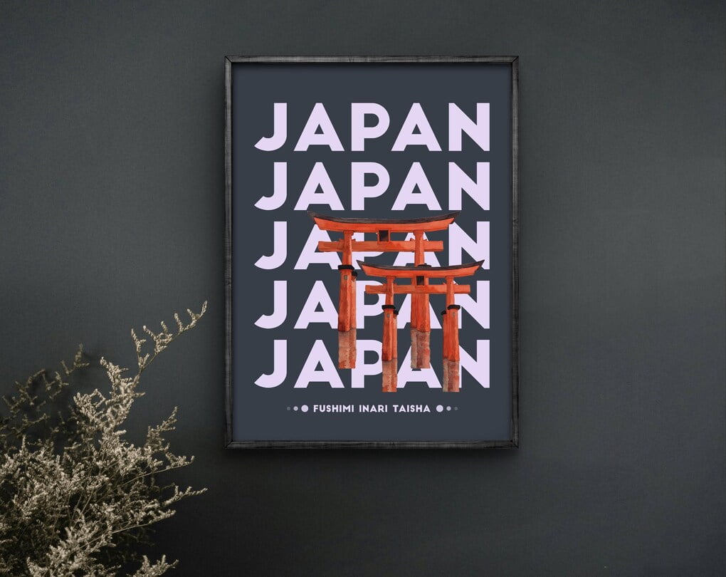 Japan Poster • Fushimi Inari Wall Art • Torii Gate Printable • Japan ...