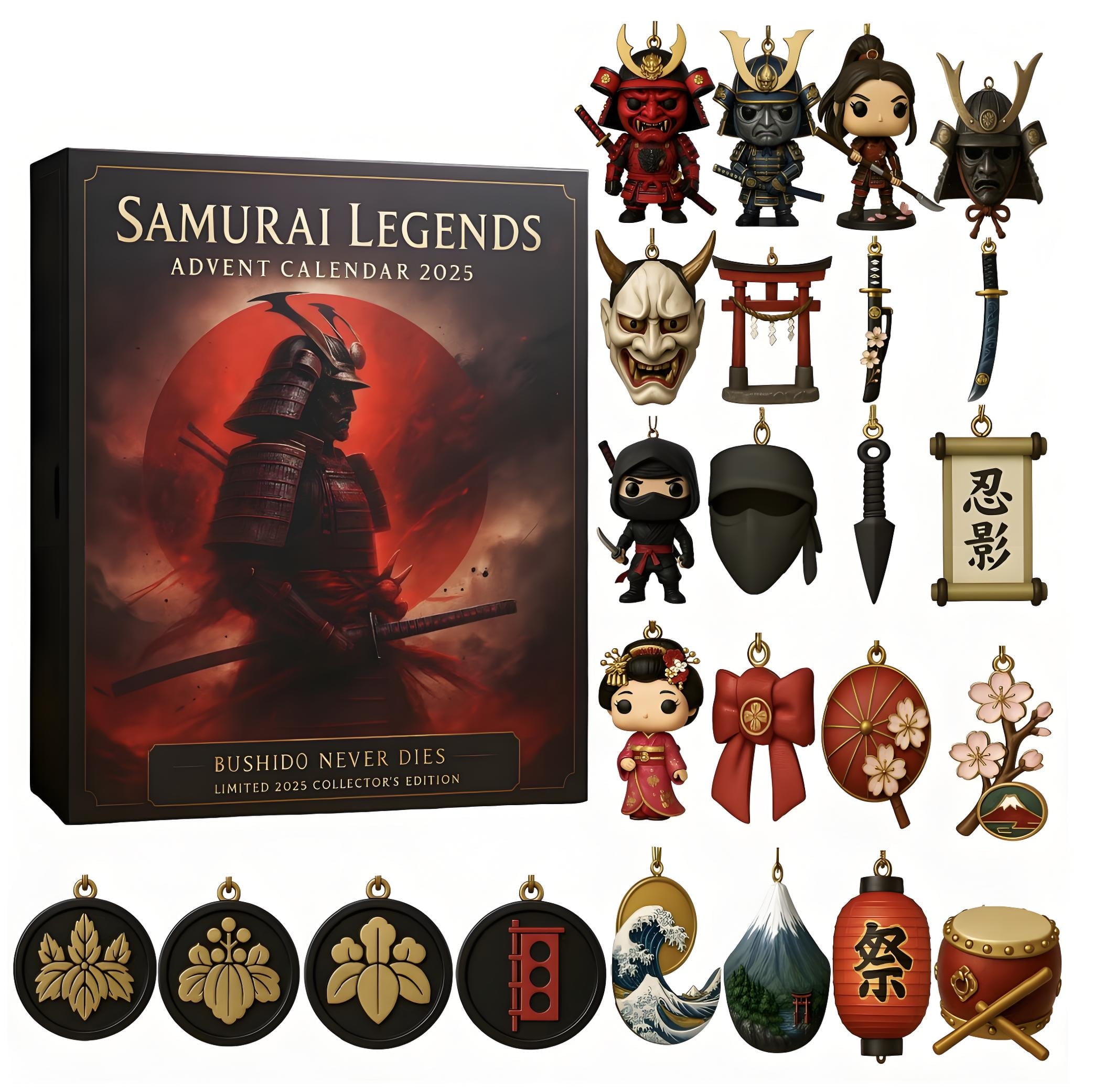 Japan Samurai Legends Advent Calendar 2025, 24 Day Countdown with Mini ...