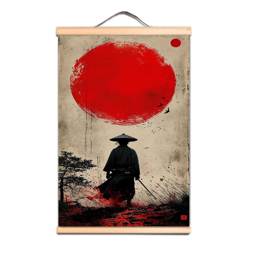 Japan Samurai Wall Art Posters & Prints Vintage Bushido Tattoo Scroll ...