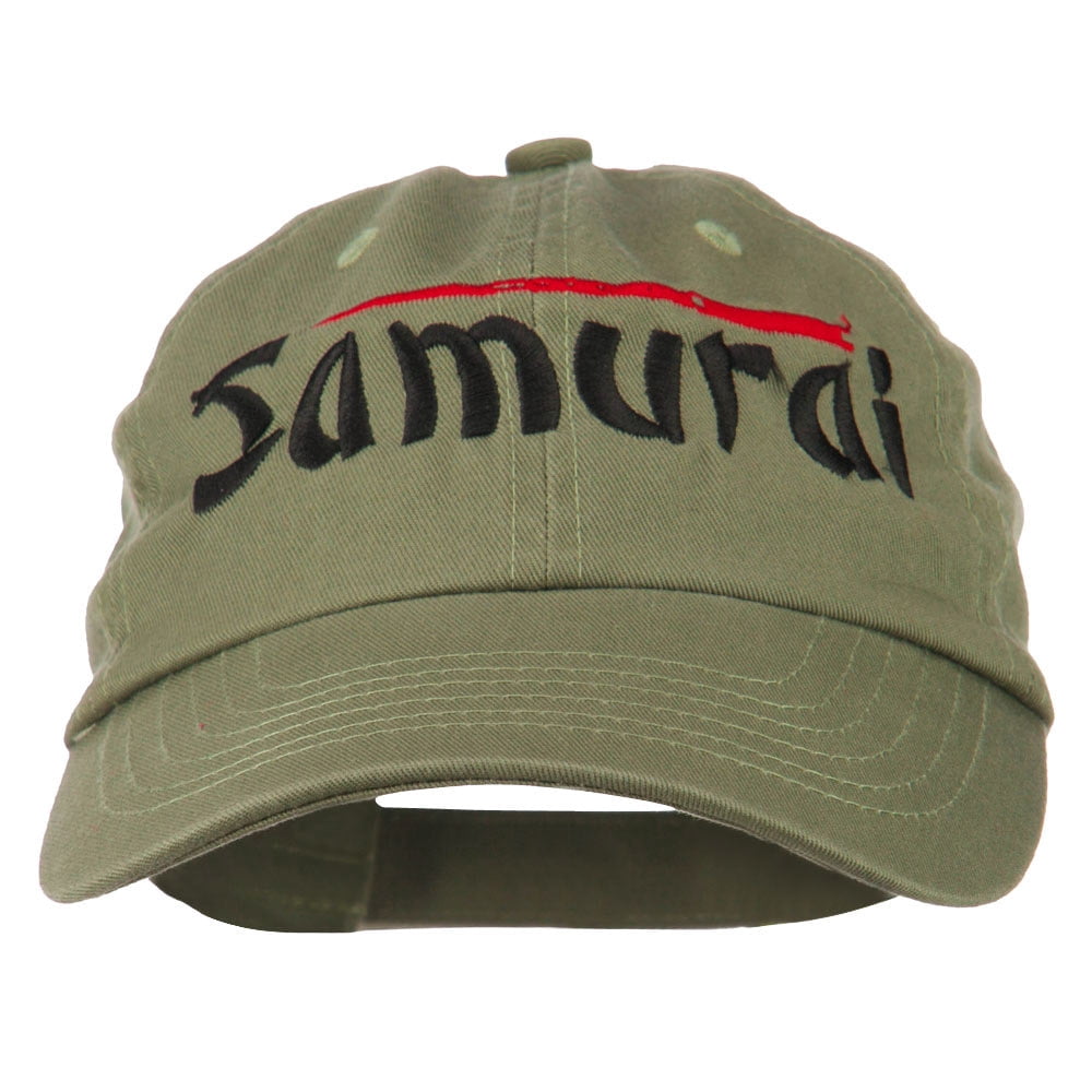 Japan Samurai with Sword Embroidered Pet Spun Cap - Olive OSFM ...