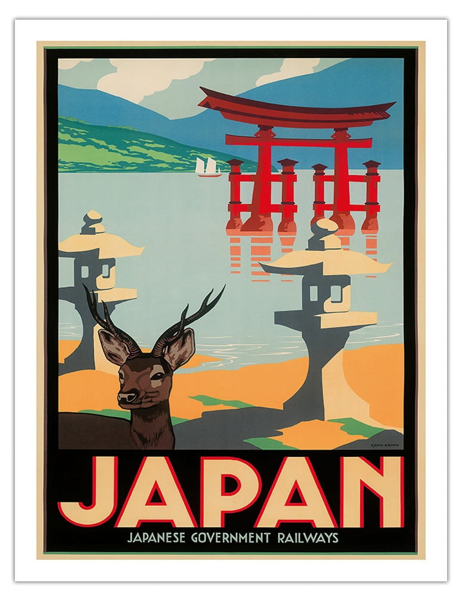 Japan - Shinto Shrine in Hakone Japan - Japanese Government Railways ...