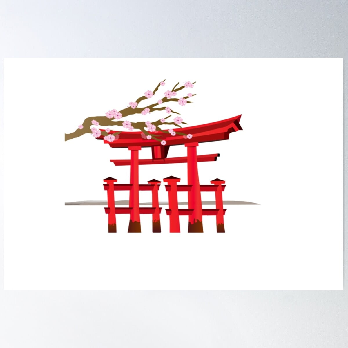 Japan Shrine Japanese Art Style Poster Wall Art, Modern Wall Decor For ...