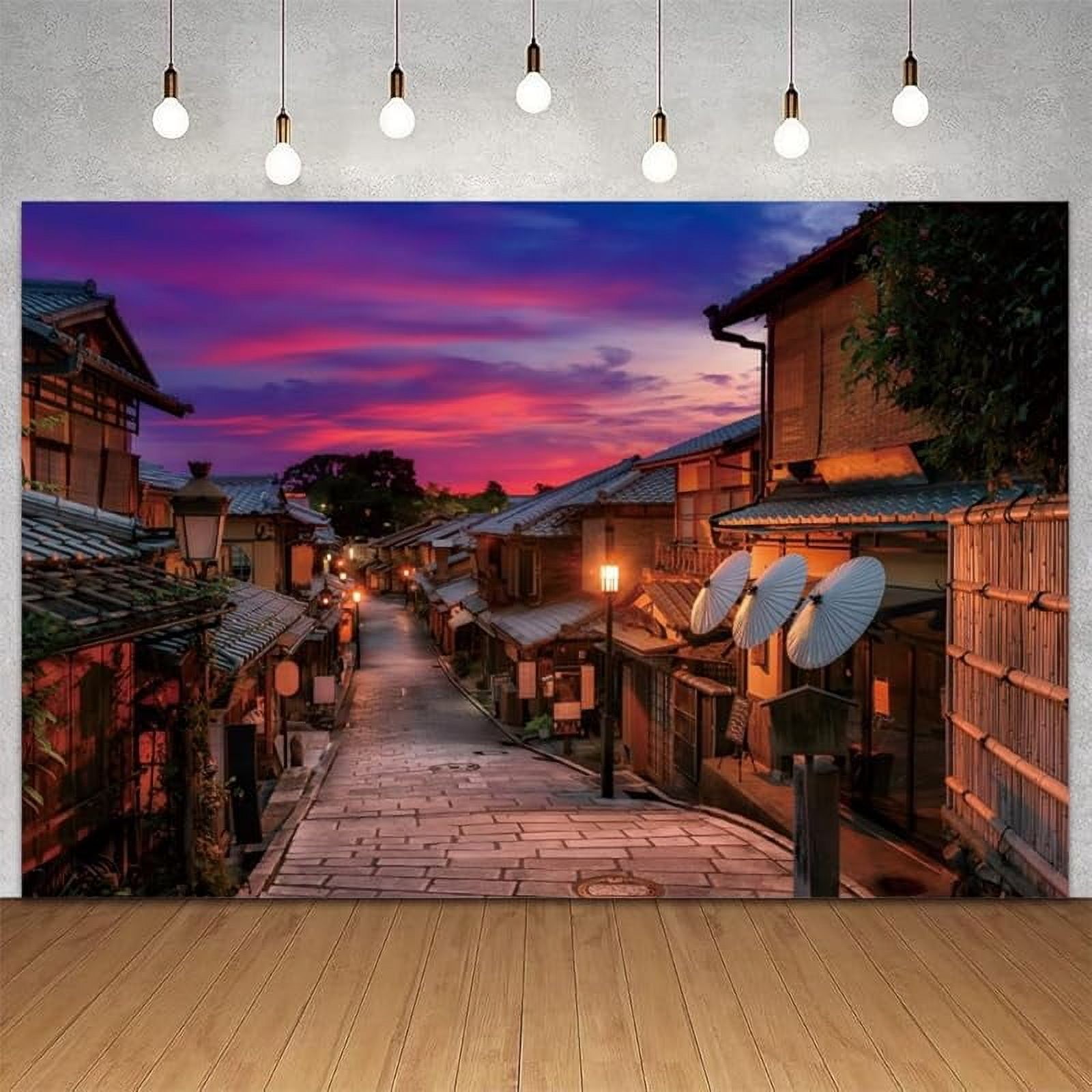 Japan Street Backdrop Sunset Backdrop for Photography Background Asian ...