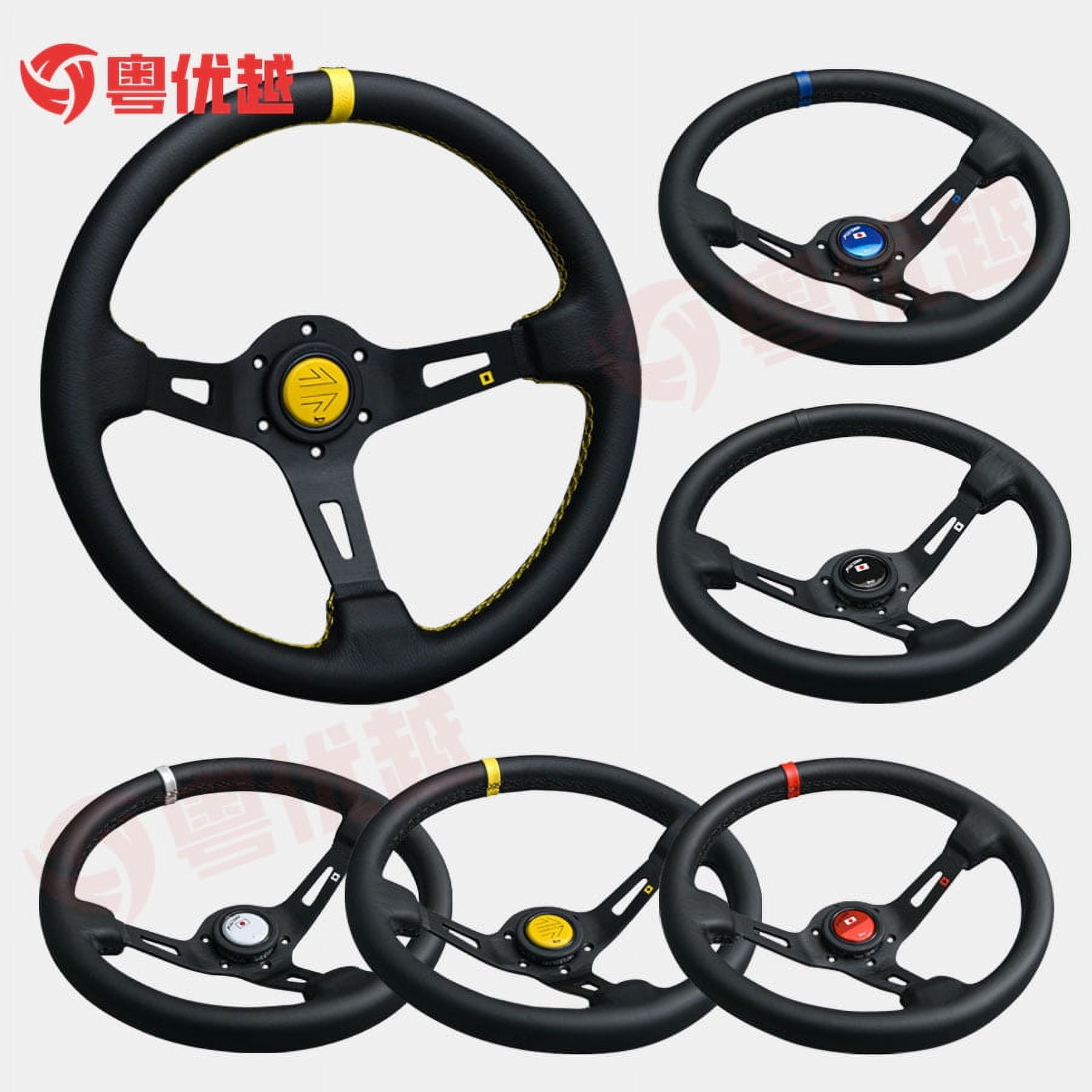 Japan Style 340mm 14inch Universal Deep Dish Racing Rally Drift MOMO Steering Wheel Car Full ...