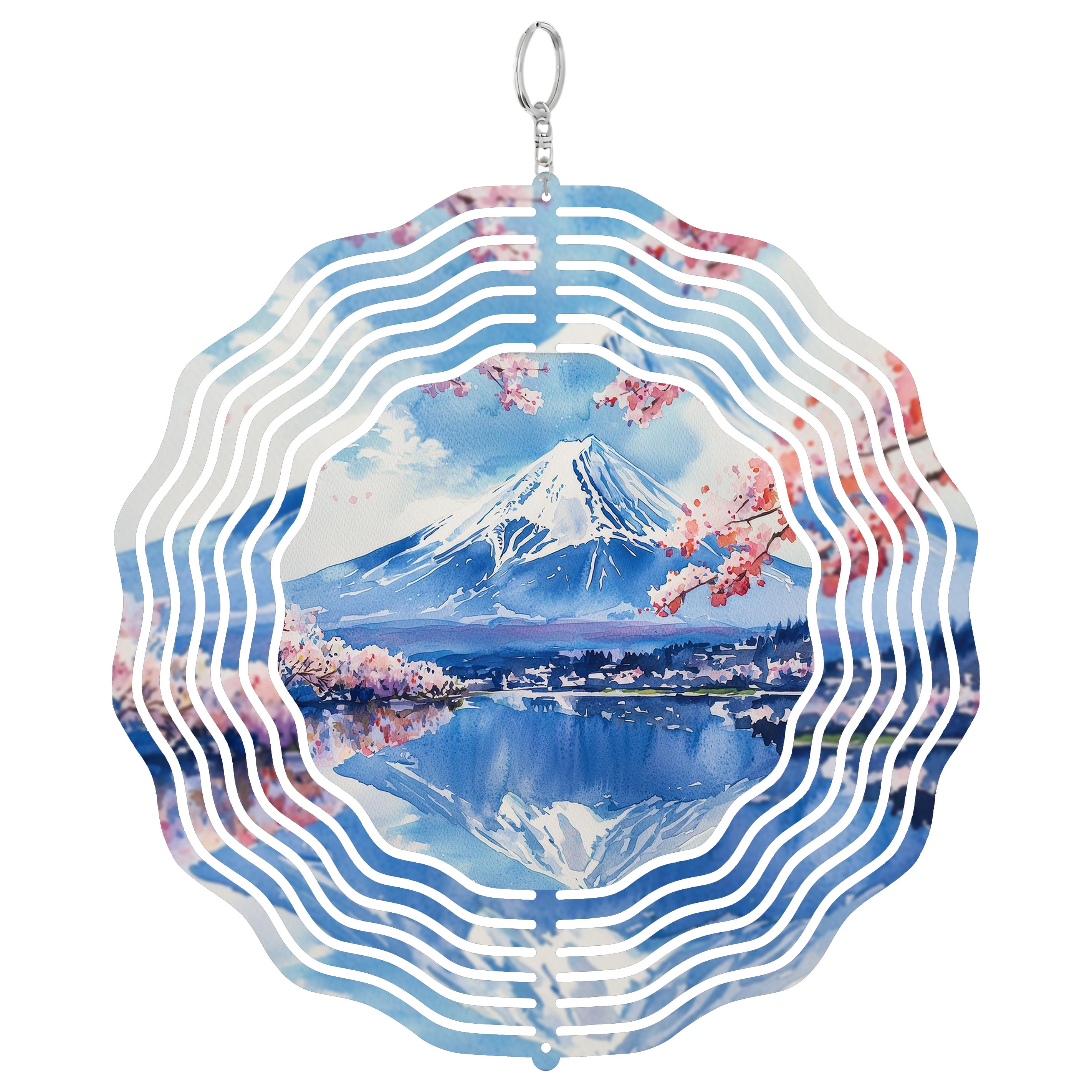 Japan Traditional Landscape 3D Wind Spinner Stainless Steel Kinetic ...