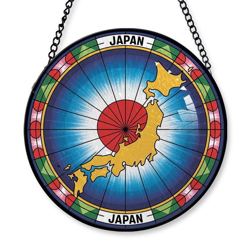 Japan Travel Decor Suncatcher Stained Glass Window Hanging, Gift for ...