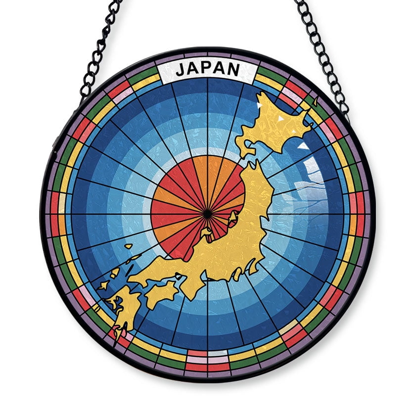 Japan Travel Decor Suncatcher Stained Glass Window Hanging, Gift for ...