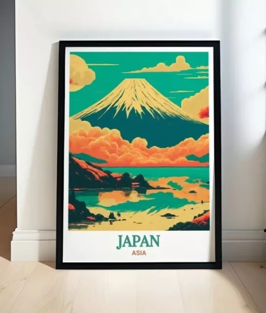 Japan Travel Poster - Mount Fuji Art - Mount Fuji Travel Print NO FRAMED POSTER Home Decor ...