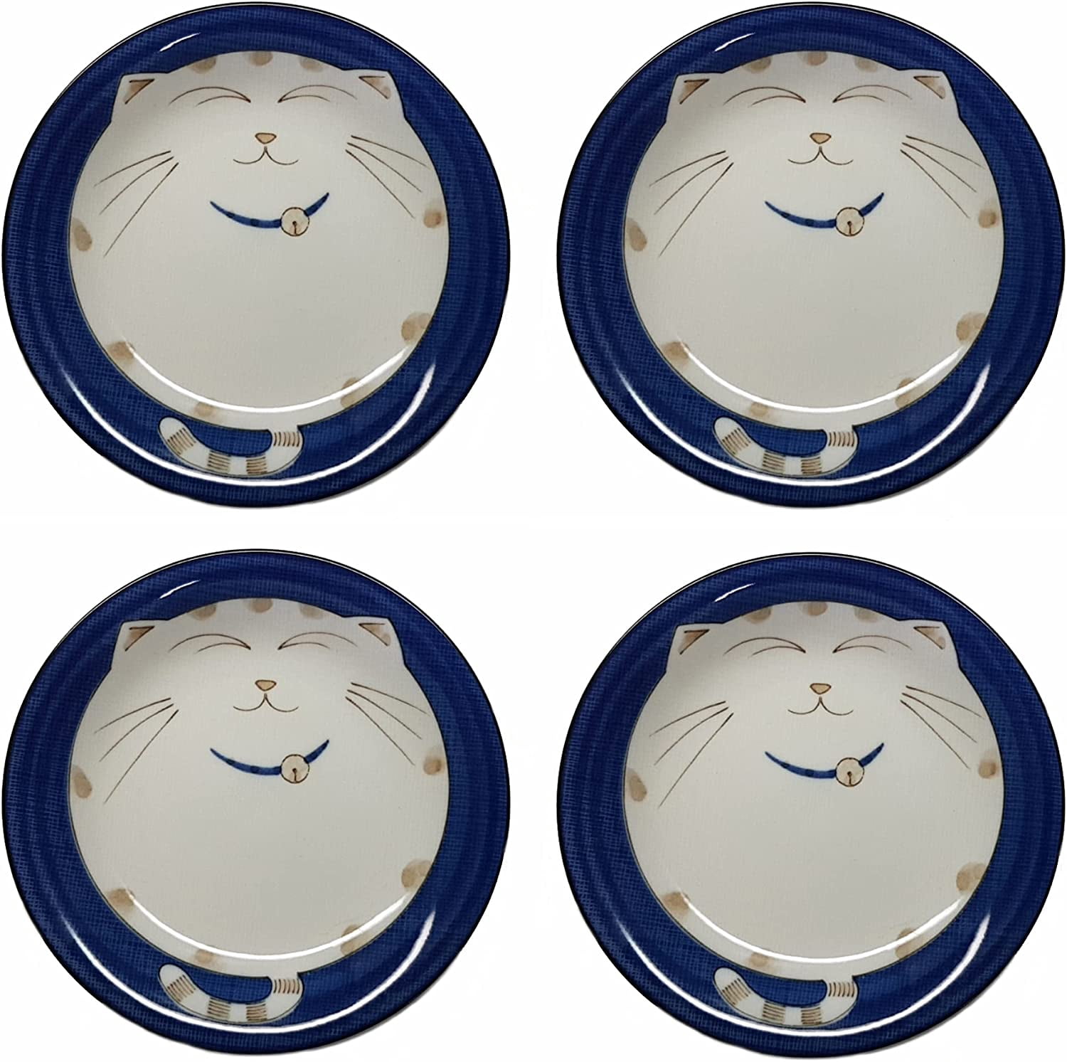 JapanBargain 2565, Set of 4 Japanese Round Porcelain Dinner Plate for ...