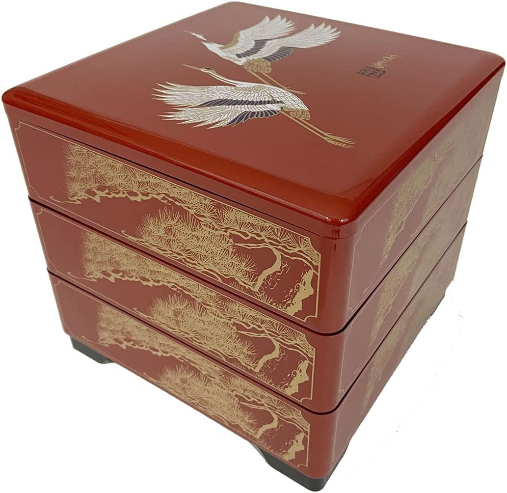 JapanBargain 4118, Jubako Box Japanese Traditional 3 Tiers Stack Box ...