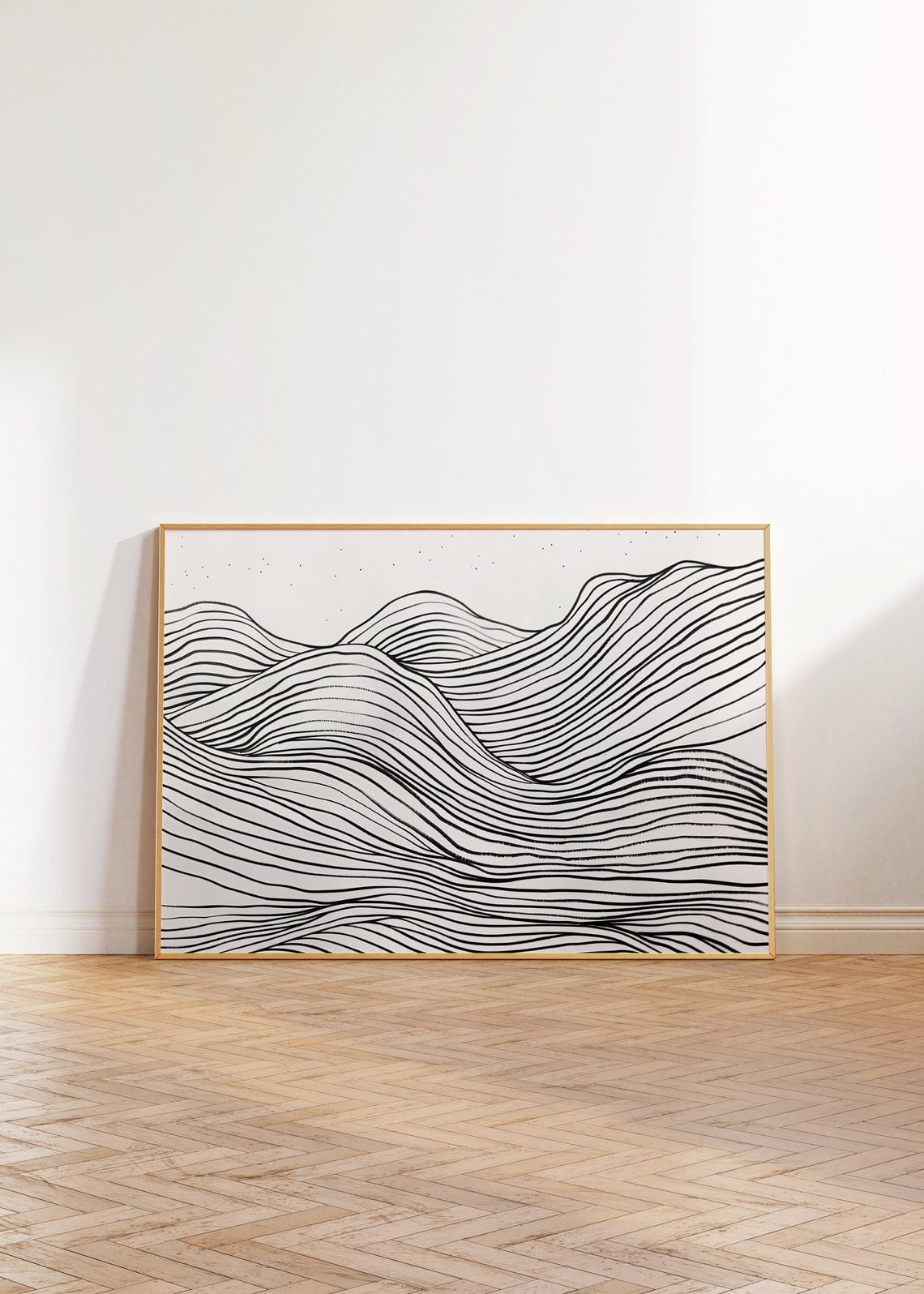 Japandi Abstract Line Drawing, Boho Minimalist Lines Art, Japandi Wall ...