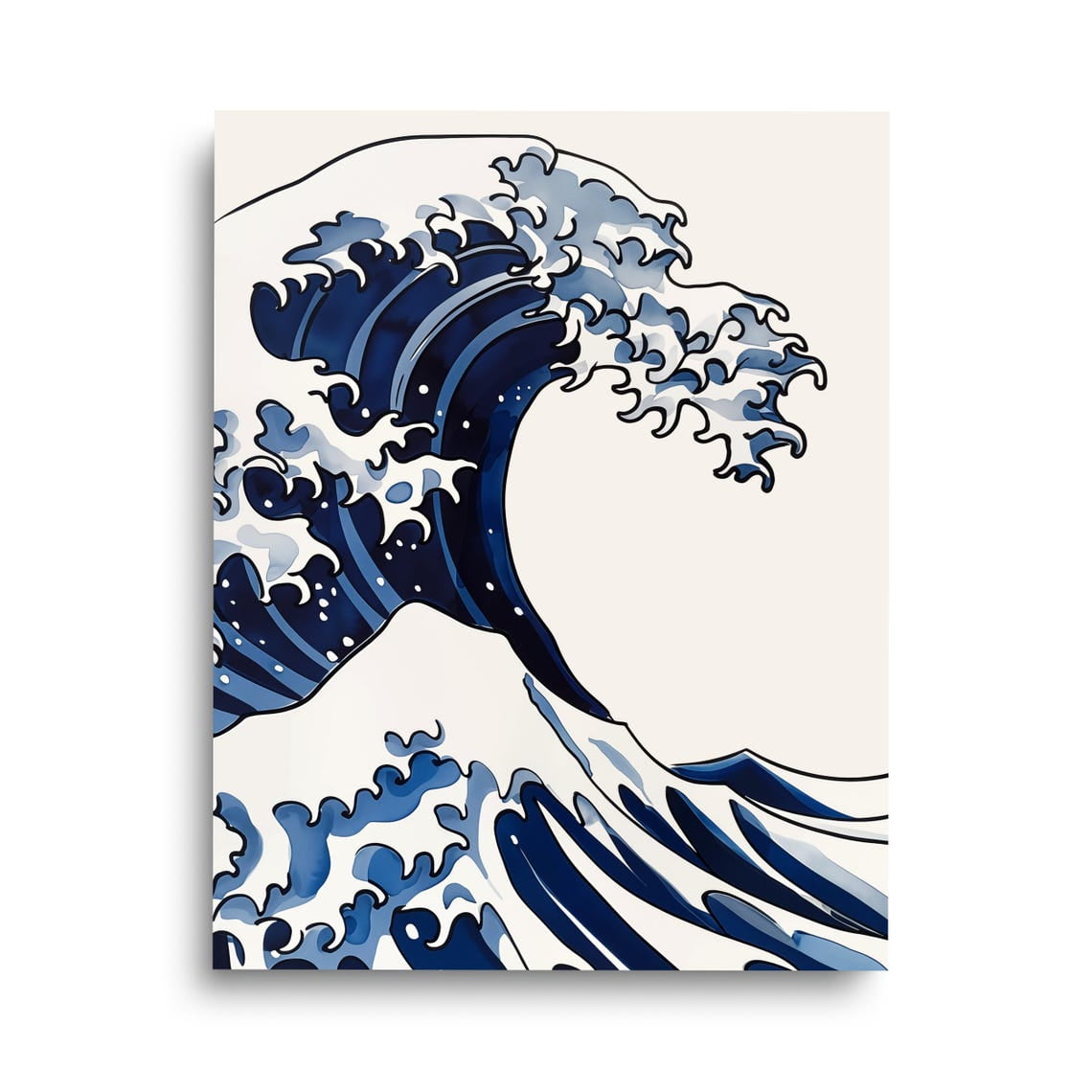 Japandi Blue Wave Print, Minimalist Ocean Art, Japanese Coastal Decor ...