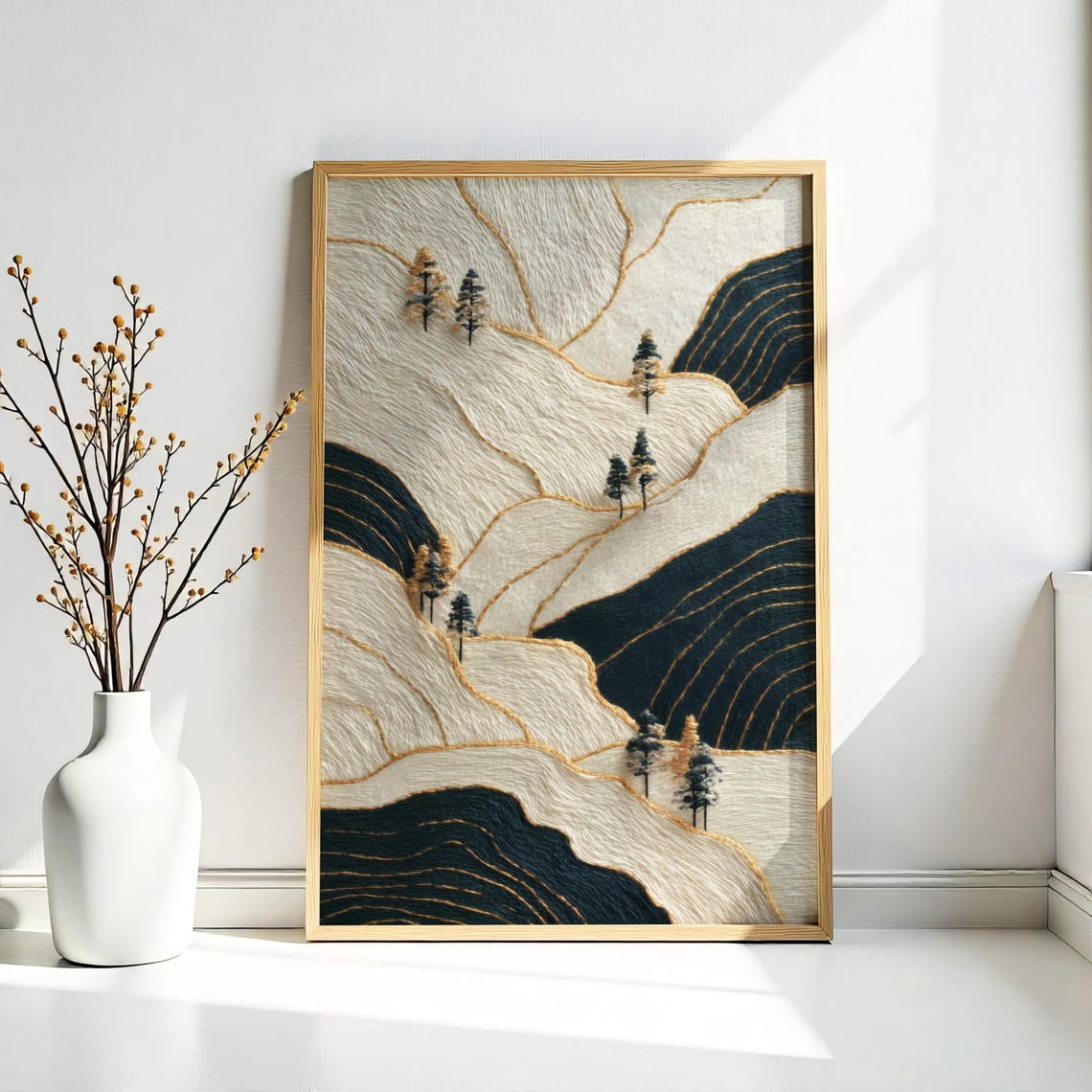 Japandi Hills Poster UNFRAMED Poster, Wall Art for Decor, Present, 8x12 ...