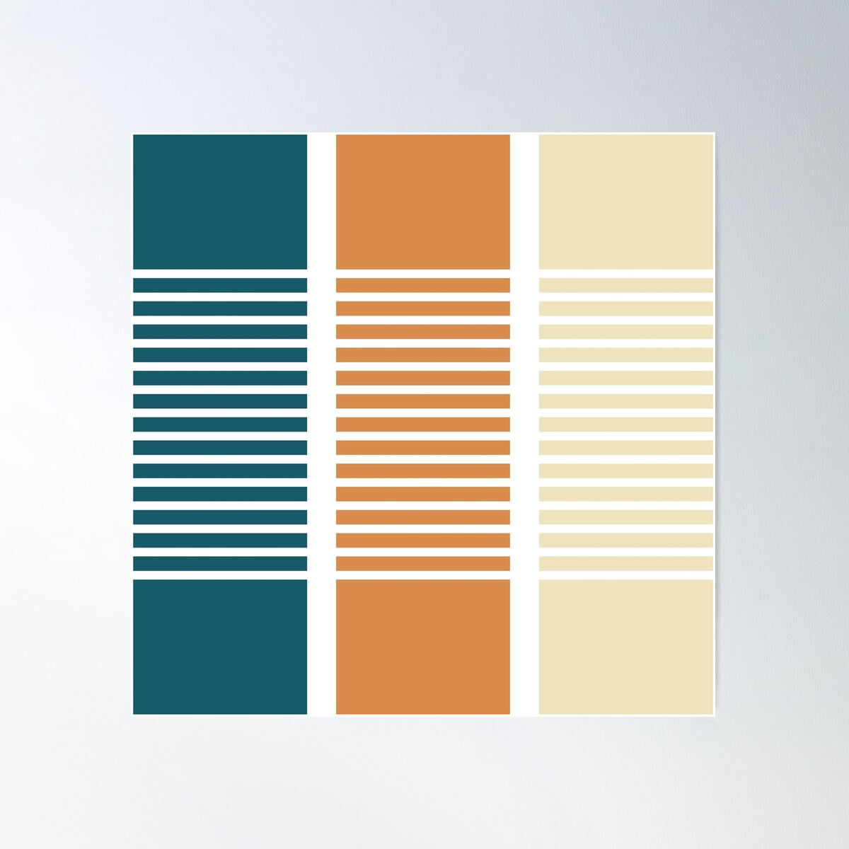 Japandi Inspired Lined Columns Design Poster Wall Art, Modern Wall ...